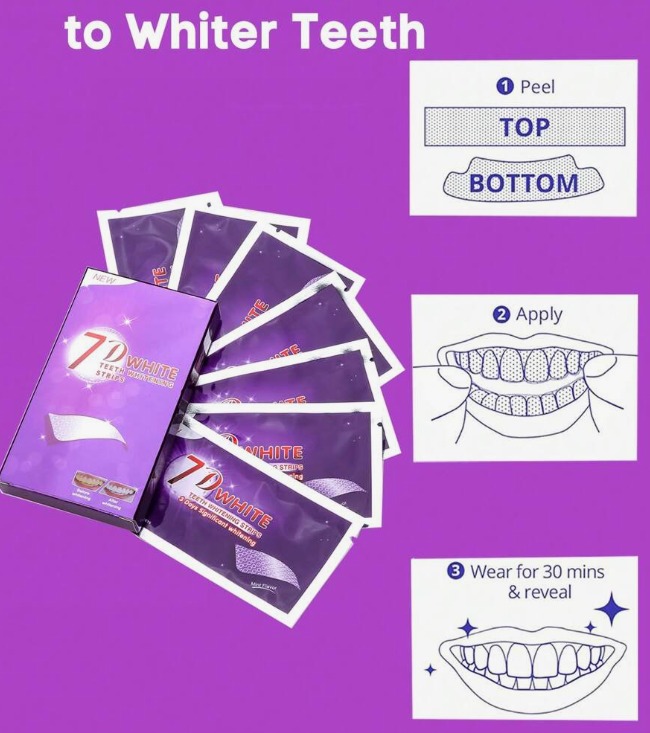 5D & 7D Gel Teeth Whitening Strips – مباهج كله مباهج
